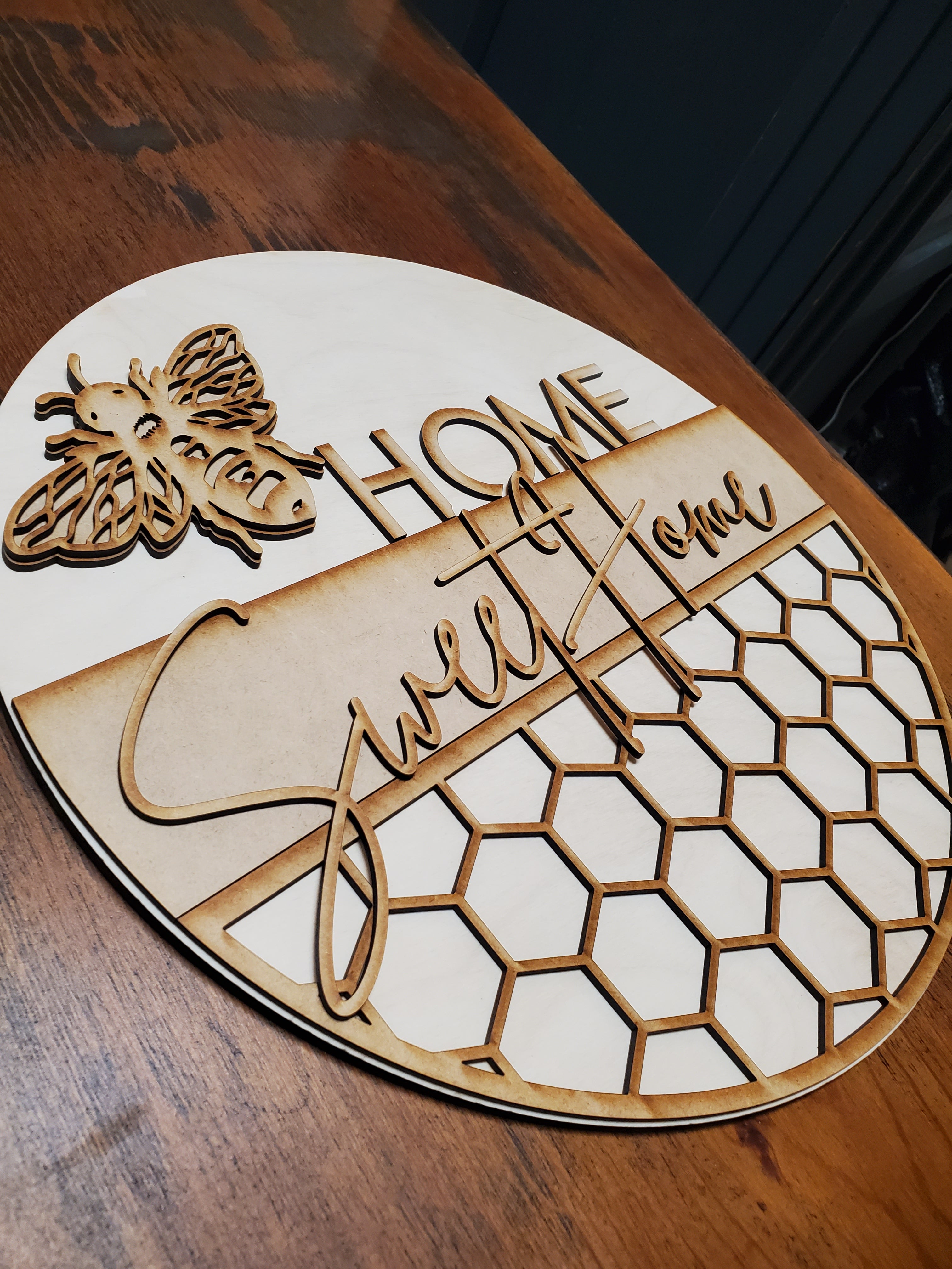 16" Round Home Sweet Home unfinished – Rustic Home Co