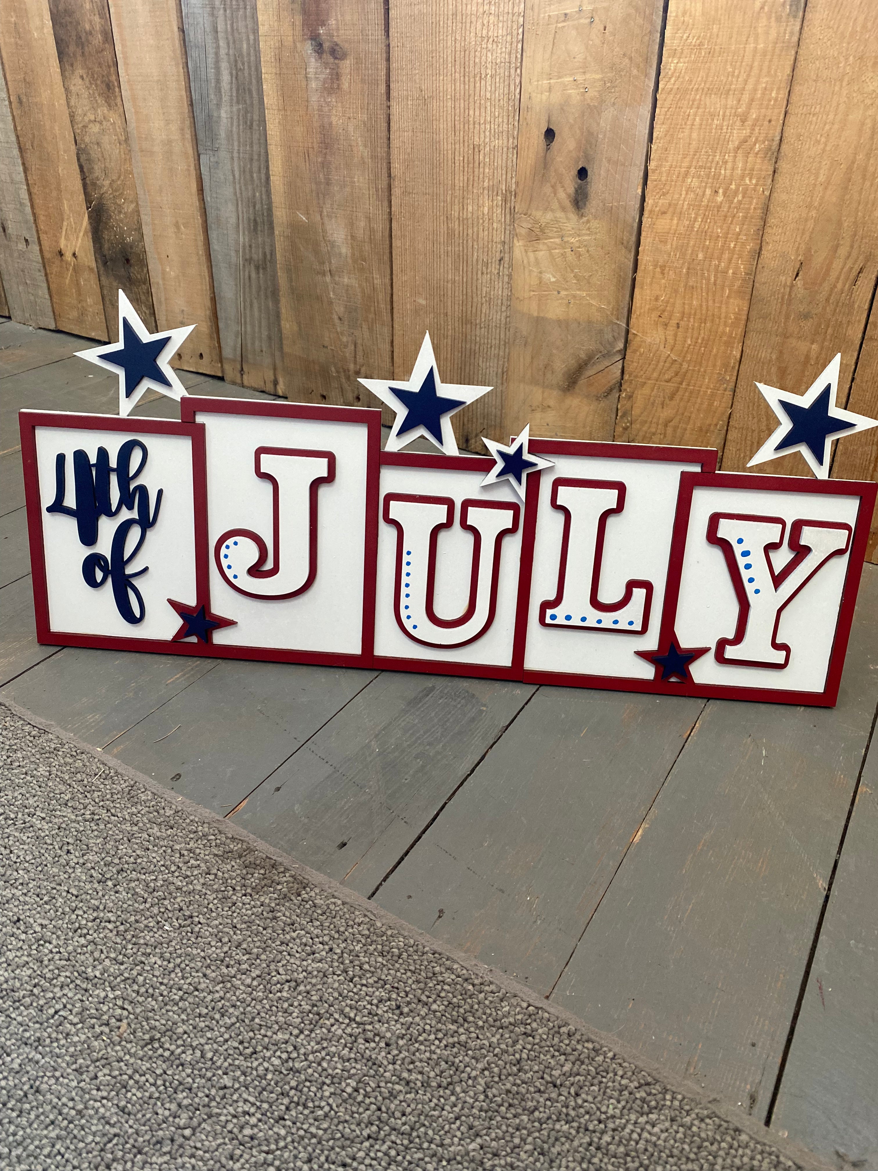 4th of July standing word set – Rustic Home Co